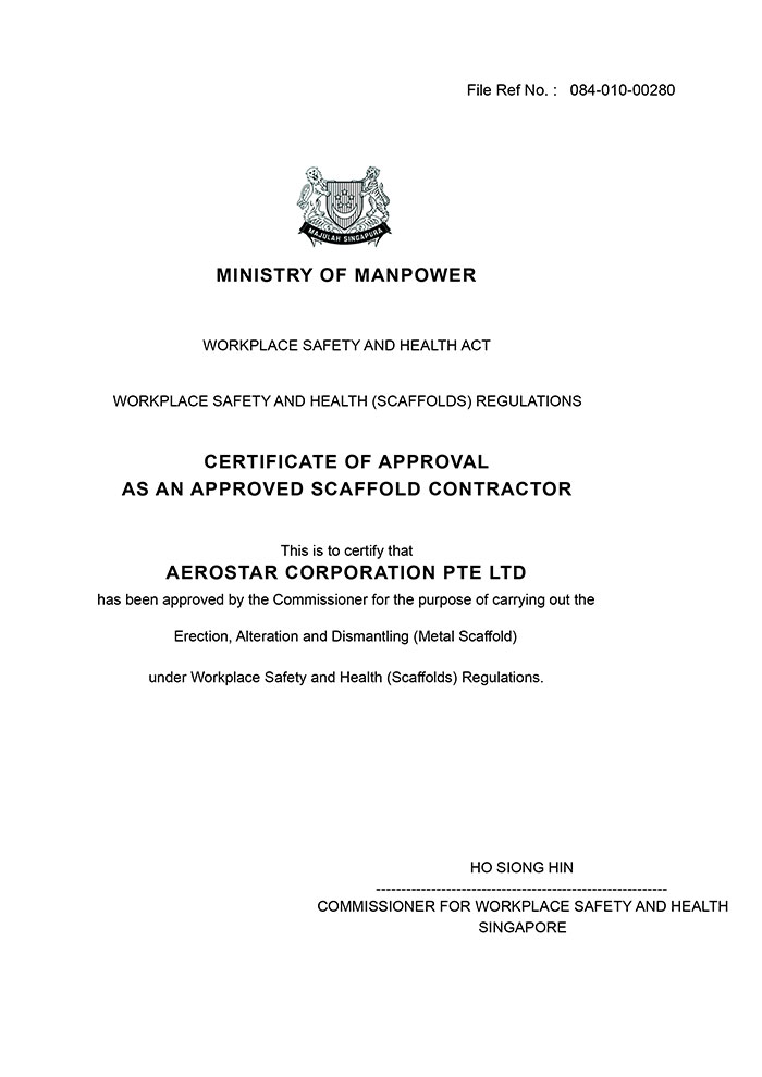 Certifications & Quality Standards | Aerostar Corporation Singapore